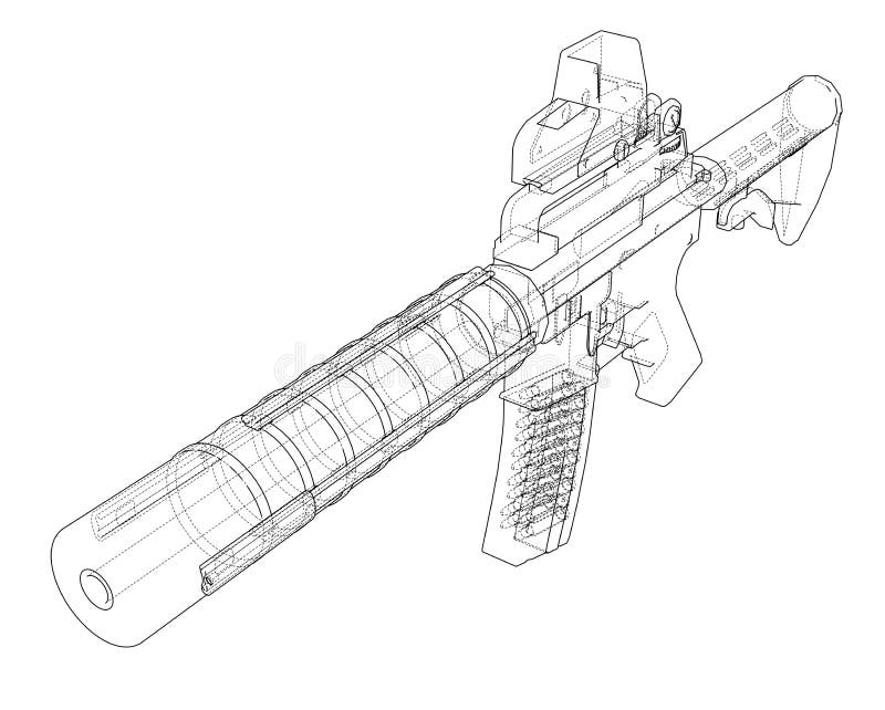 Machine Gun. Vector stock vector. Illustration of isolated - 115952856