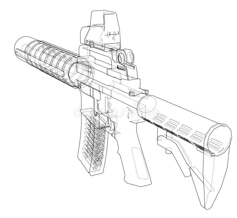 Machine Gun. Vector stock vector. Illustration of gradient - 116056645