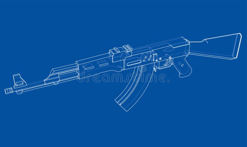 Machine Gun. Vector Rendering of 3d Stock Vector - Illustration of army ...