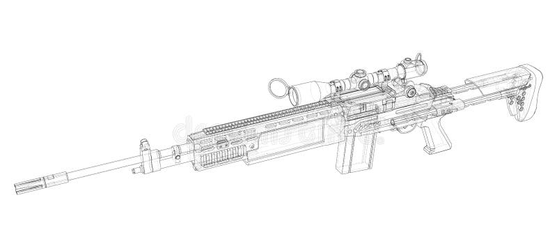 Machine Gun. Vector Rendering of 3d Stock Vector - Illustration of ...