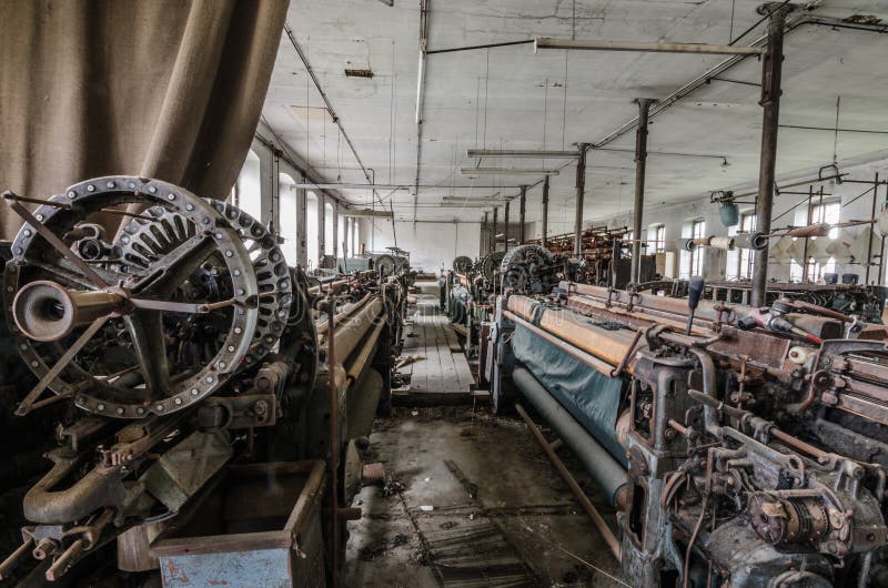 Machine Hall in Spinning Factory Stock Image - Image of forgetting ...