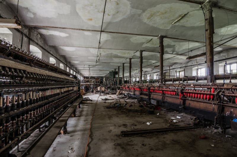 Machine Hall in Textile Factory Stock Image - Image of operation ...