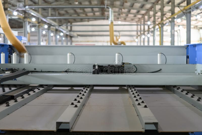 Machine Handling Plywood in Factory Stock Photo - Image of industrial ...