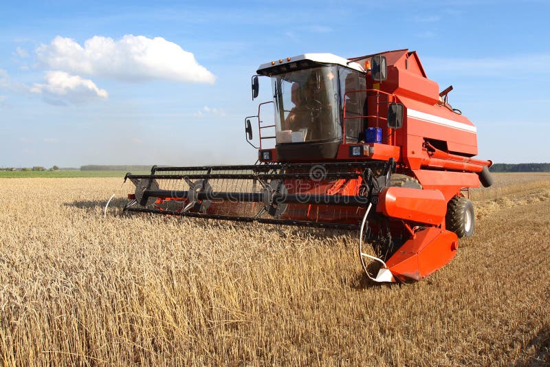 Machine harvesting stock image. Image of drum, rural, cereal - 5096429