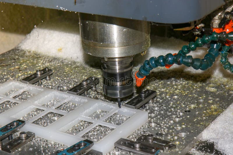 Machine Head Milling CNC Machineworking Process of Plastic Stock Image ...