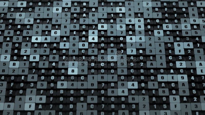 Machine Hexadecimal Code 3D Render Stock Illustration - Illustration of ...
