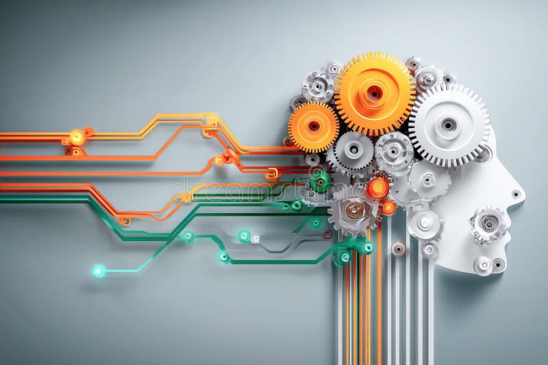 Brain Robotics Machine Intelligence Cogs Wheels Mechanics Stock ...