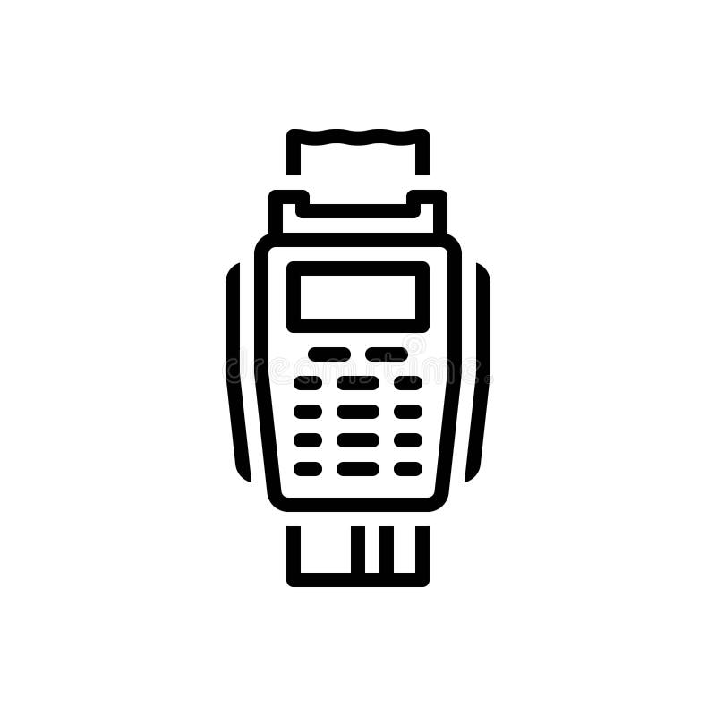 Black Line Icon for Machine, Debit and Payment Stock Vector ...