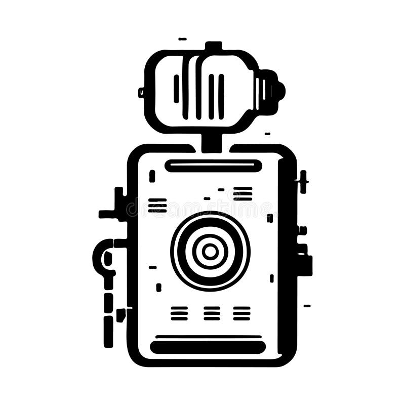 Machine Icon Hand Draw Black Colour Artificial Logo Symbol Perfect ...