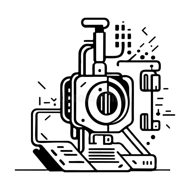 Machine Icon Hand Draw Black Colour Artificial Logo Symbol Perfect ...