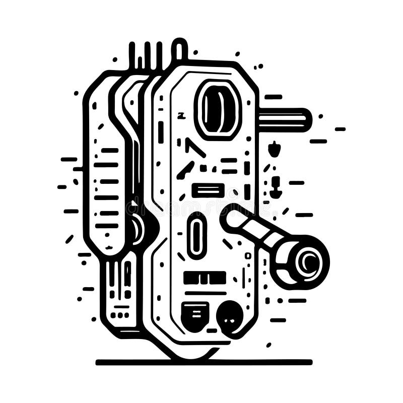 Machine Factory Icon Hand Draw Black Colour Artificial Logo Symbol ...