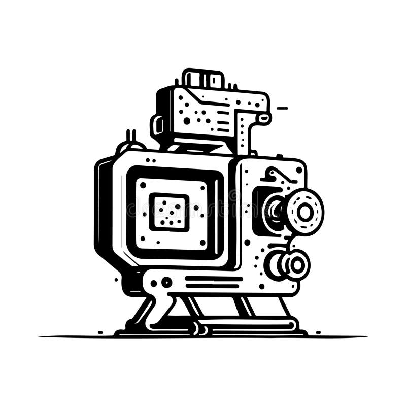 Machine Icon Hand Draw Black Colour Artificial Logo Symbol Perfect ...