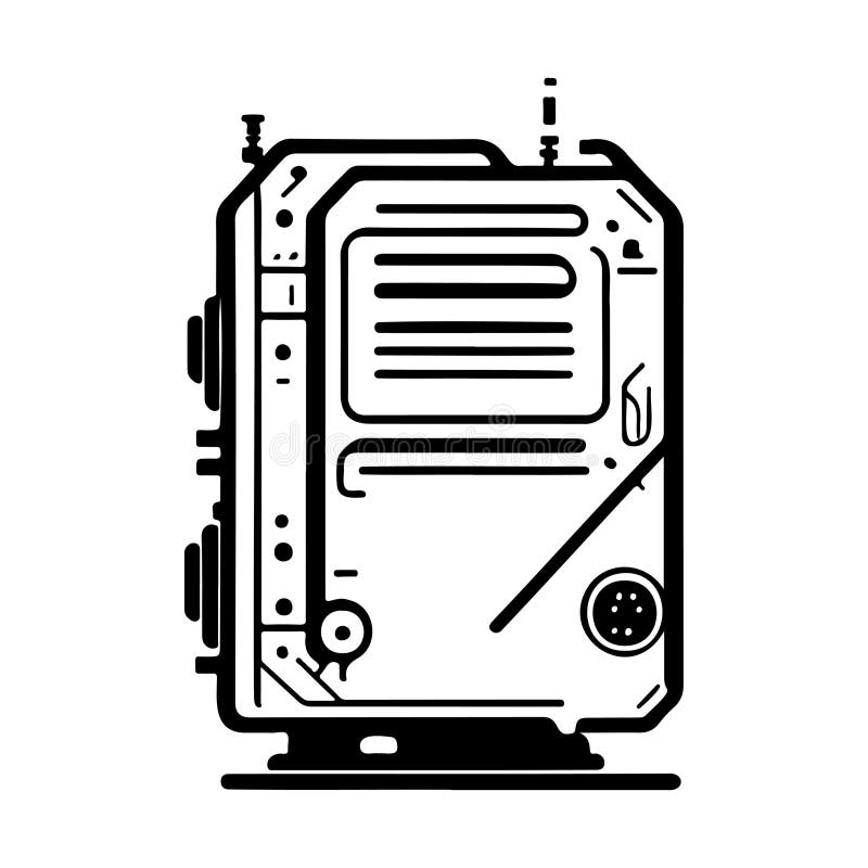 Machine Icon Hand Draw Black Colour Artificial Logo Symbol Perfect ...