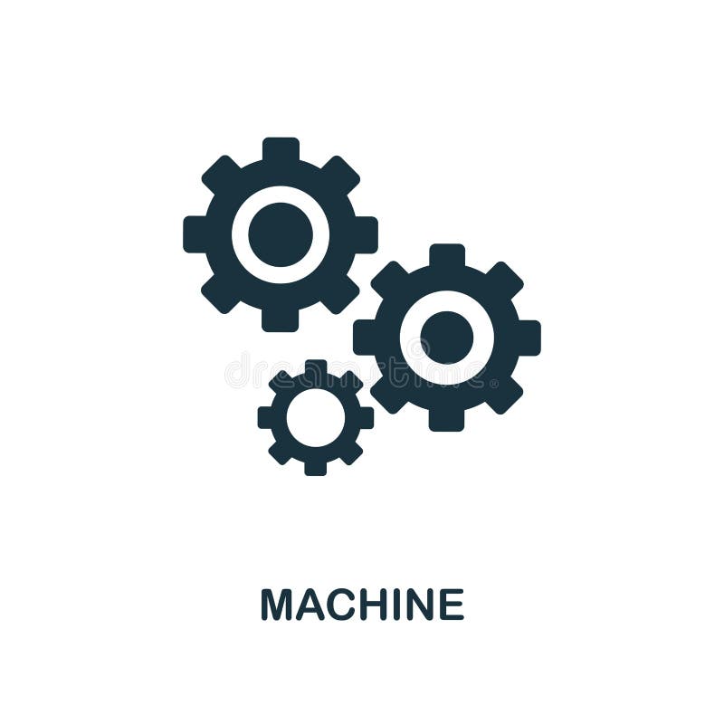 Machine Icon. Monochrome Style Design from Machine Learning Icon Collection. UI and UX. Pixel ...