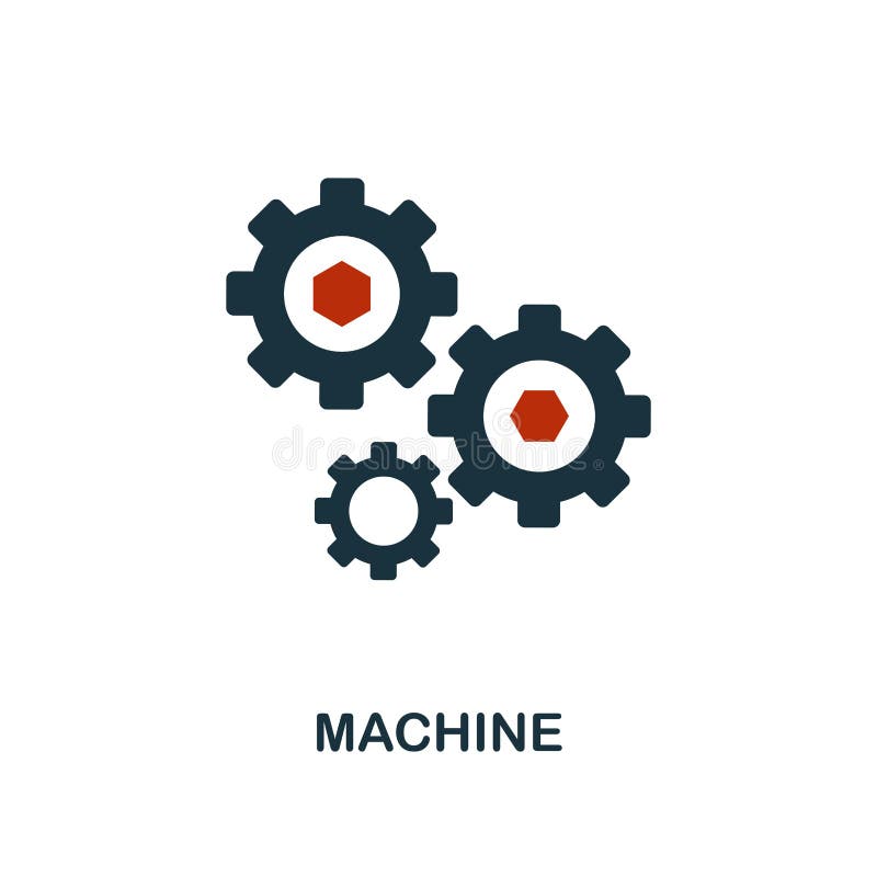 Machine Icon in Two Color Design. Red and Black Style Elements from ...