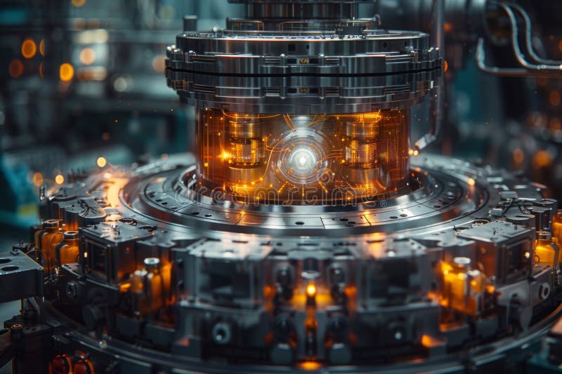 Machine with Illuminated Interior Showing Transparent Components Stock ...