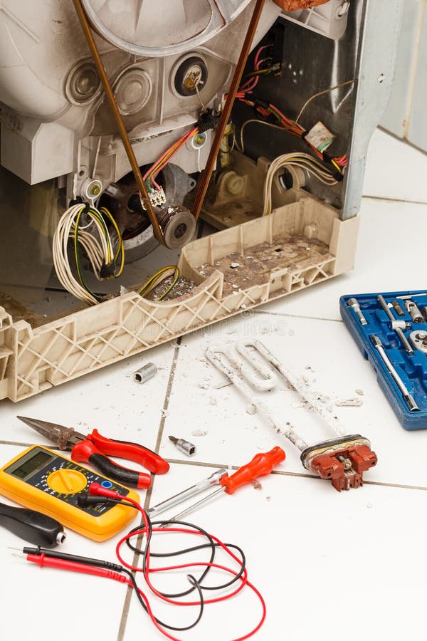 Tools with washing machine stock image. Image of inside - 144919653