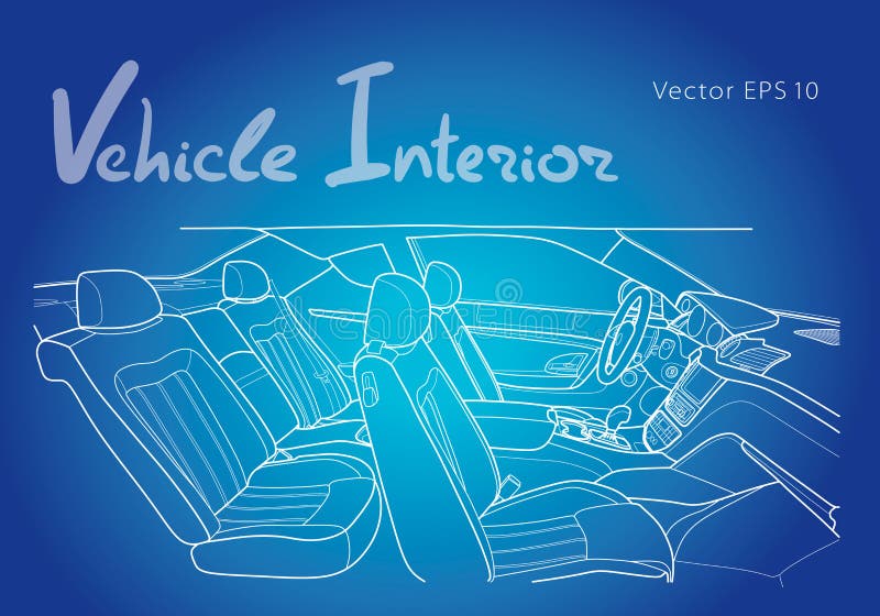 Machine Inside. Interior of the Vehicle. Illustration Stock Vector ...