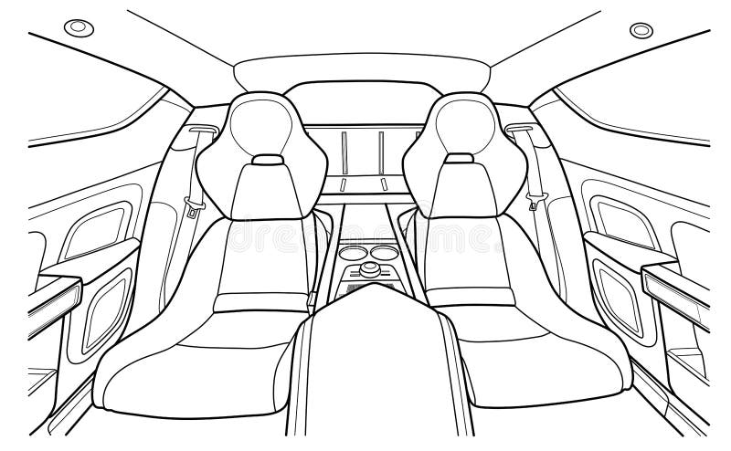 Machine Inside. Interior of the Vehicle. Vector Stock Vector ...