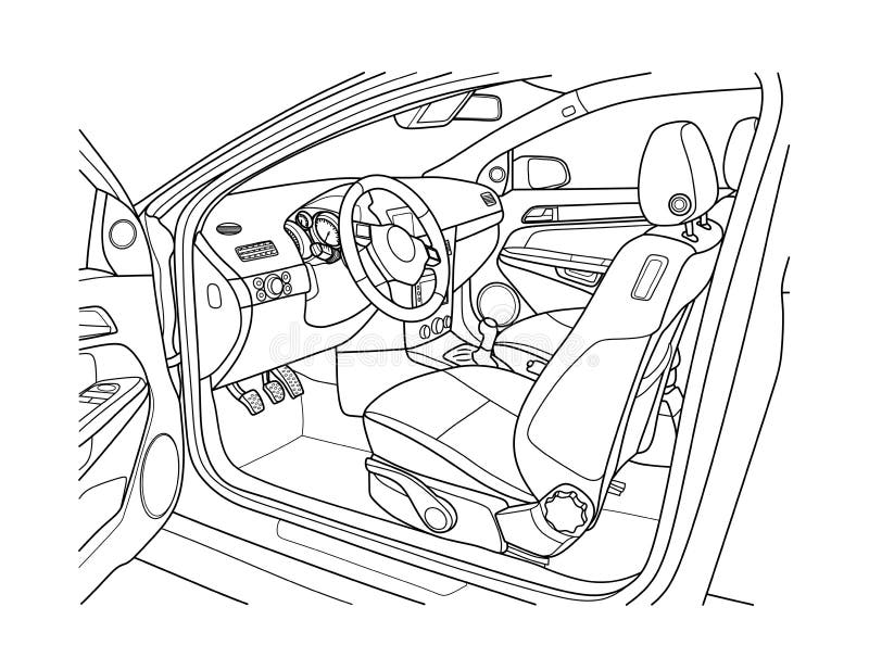 Machine Inside. Interior of the Vehicle. Vector Stock Vector ...