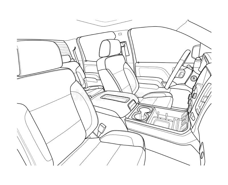 Machine Inside. Interior of the Vehicle. Vector Stock Vector ...