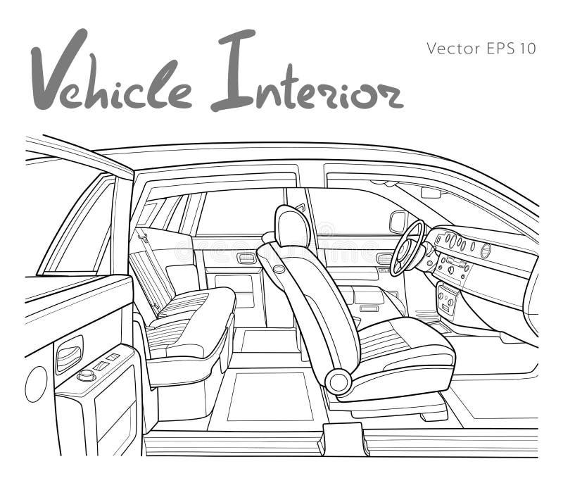 Machine Inside. Interior of the Vehicle. Vector Stock Vector ...