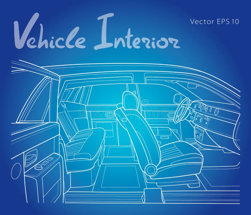 Machine Inside. Interior of the Vehicle. Vector Stock Vector ...