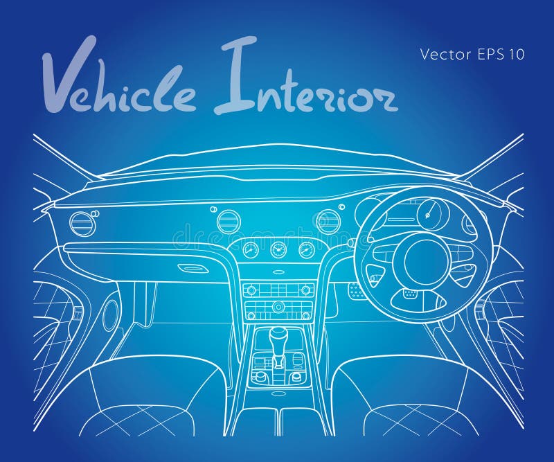 Machine Inside. Interior of the Vehicle. Vector Stock Vector ...