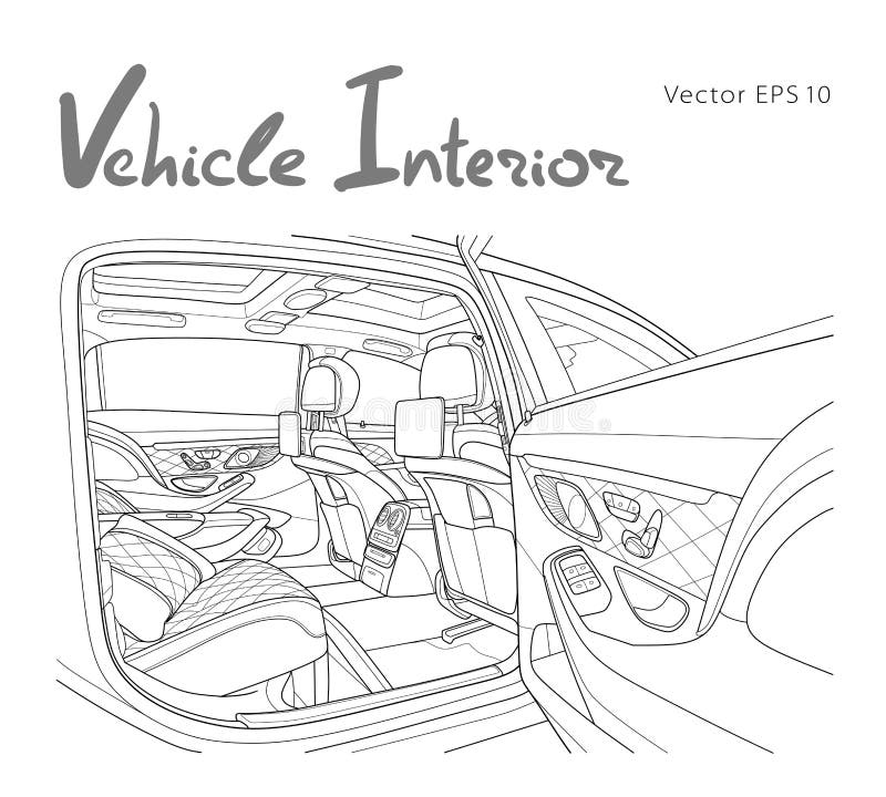 Machine Inside. Interior of the Vehicle. Vector Stock Vector ...