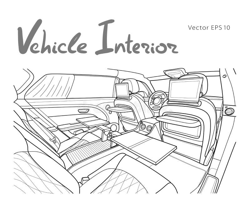 Machine Inside. Interior of the Vehicle. Vector Stock Vector ...