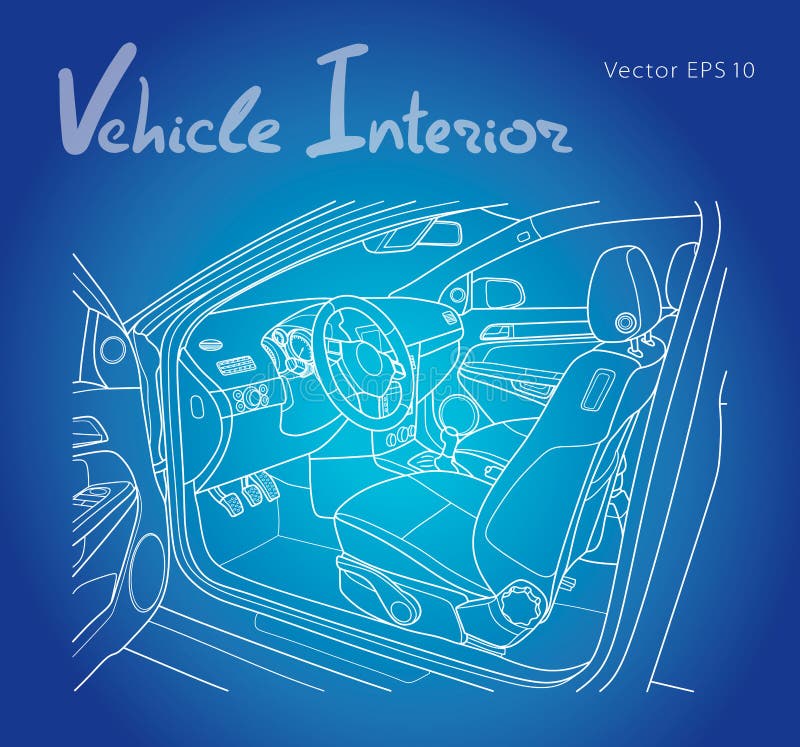 Machine Inside. Interior of the Vehicle. Vector Stock Vector ...