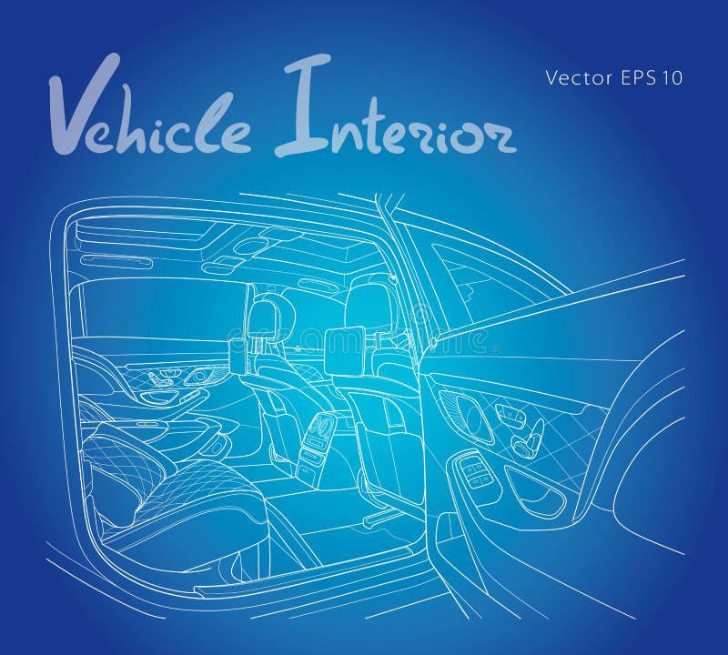 Machine Inside. Interior of the Vehicle. Vector Stock Vector ...
