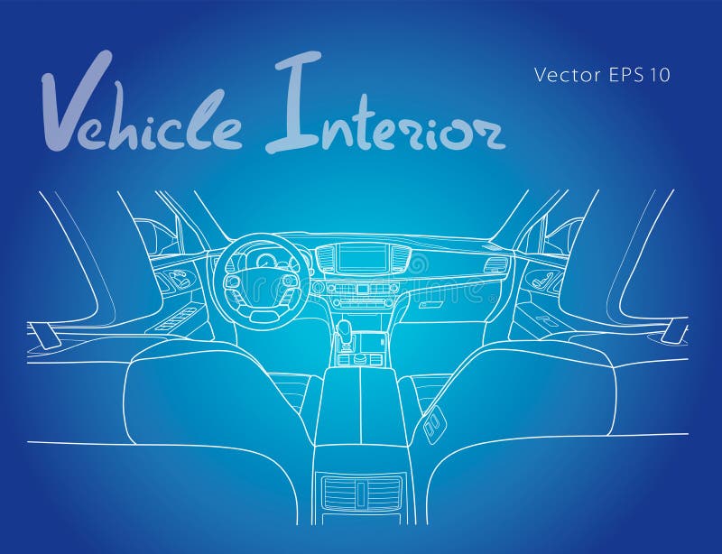 Machine Inside. Interior of the Vehicle. Vector Stock Vector ...