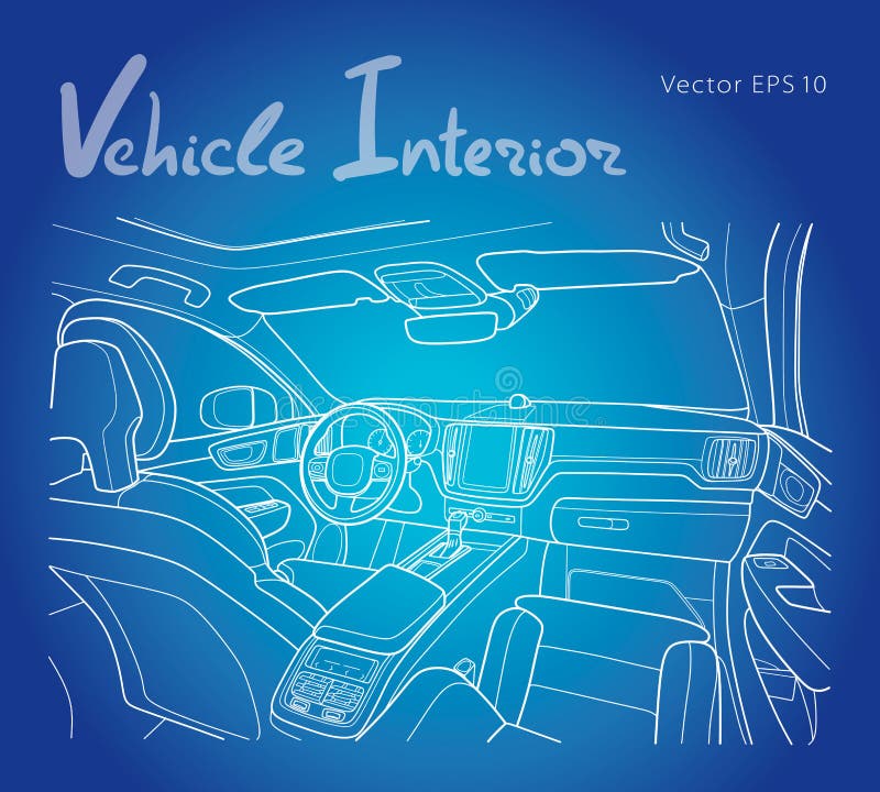 Machine Inside. Interior of the Vehicle. Vector Stock Vector ...