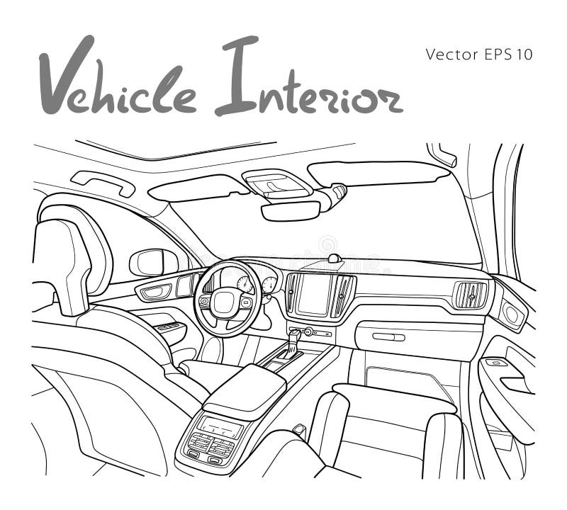 Machine Inside. Interior of the Vehicle. Vector Stock Vector ...