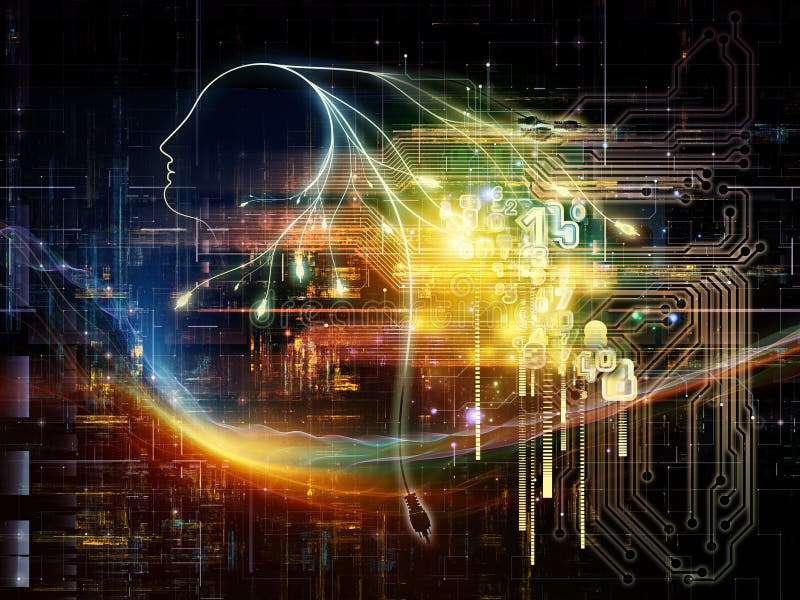 Machine Intelligence stock illustration. Illustration of cyberspace ...
