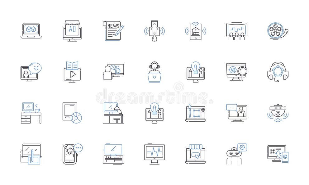Machine Intelligence Line Icons Collection. Automation, Robotics ...