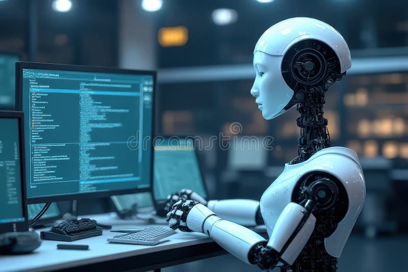 Machine Intelligence and Task Optimization Stock Illustration ...