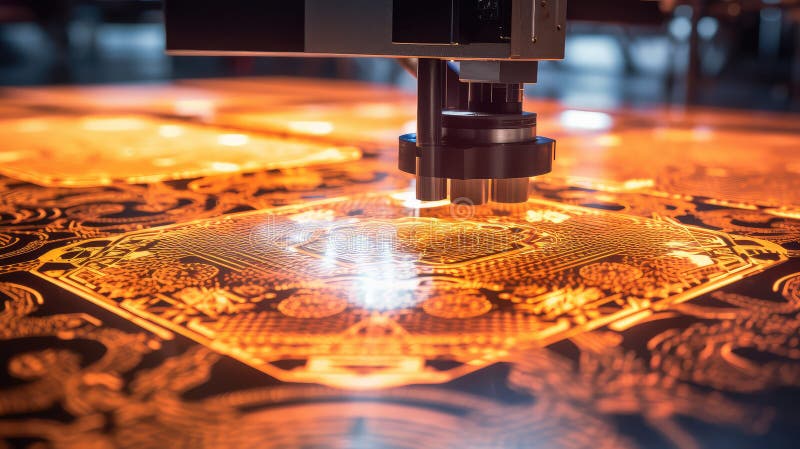 Machine Laser Cutting Acrylic Stock Illustration - Illustration of ...