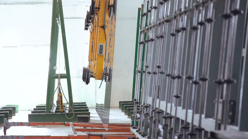 Machines for the Production of Glass at Factory. 4K Stock Video - Video ...