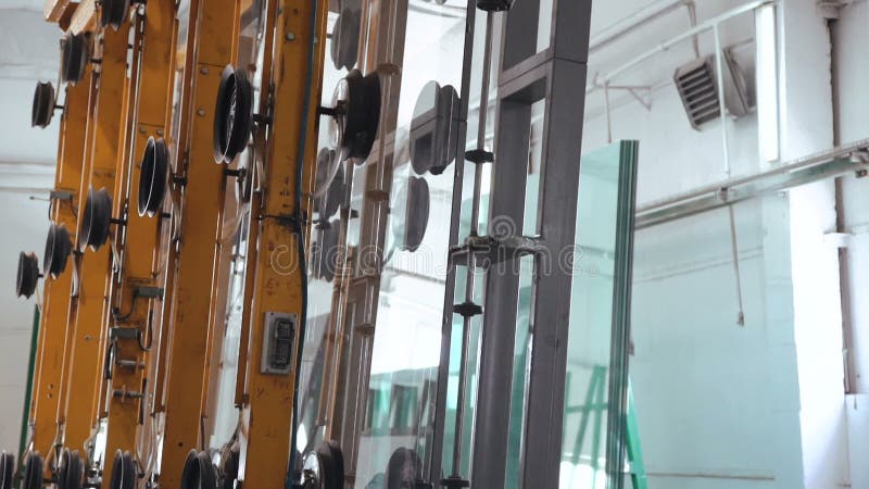 Machines for the Production of Glass at Factory. 4K Stock Video - Video ...