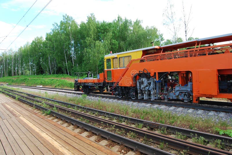 A Machine for Laying Rails and Sleepers. Rail-laying Machine. Railway ...