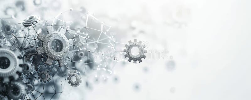 Machine Learning Abstract Composition with Gray Gears on White ...