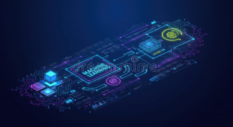 Machine Learning Abstract Visualization Stock Illustration ...
