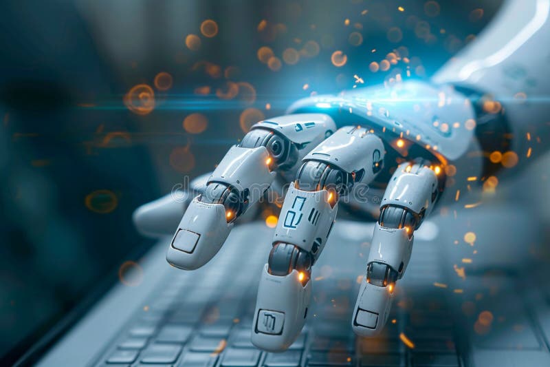 Machine Learning Aesthetics AI Robot Hand on a Graphic Design Stock ...