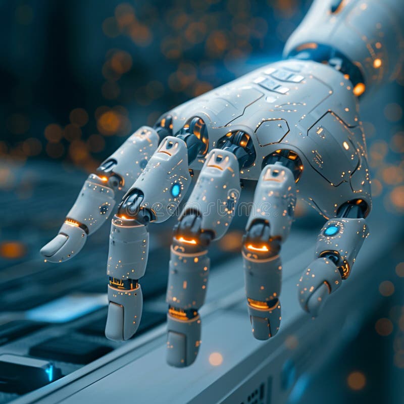 Machine Learning Aesthetics AI Robot Hand on a Graphic Design Stock ...