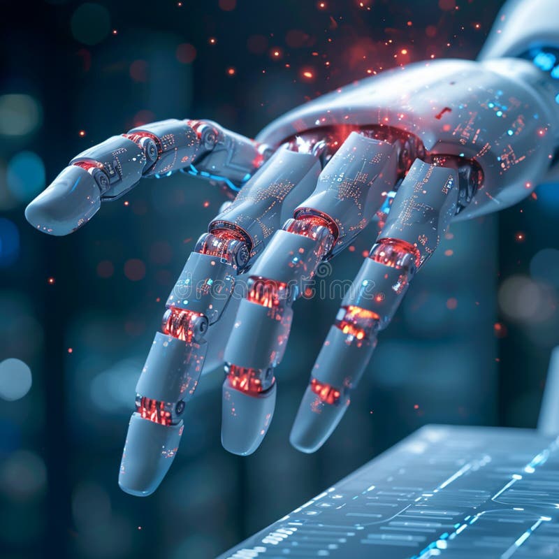 Machine Learning Aesthetics AI Robot Hand on a Graphic Design Stock ...