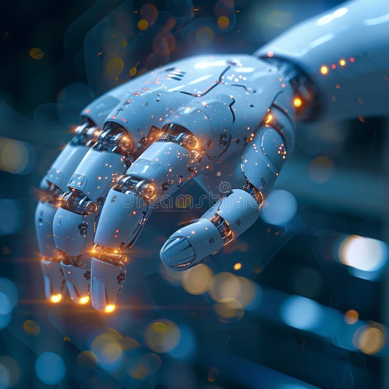 Machine Learning Aesthetics AI Robot Hand on a Graphic Design Stock ...