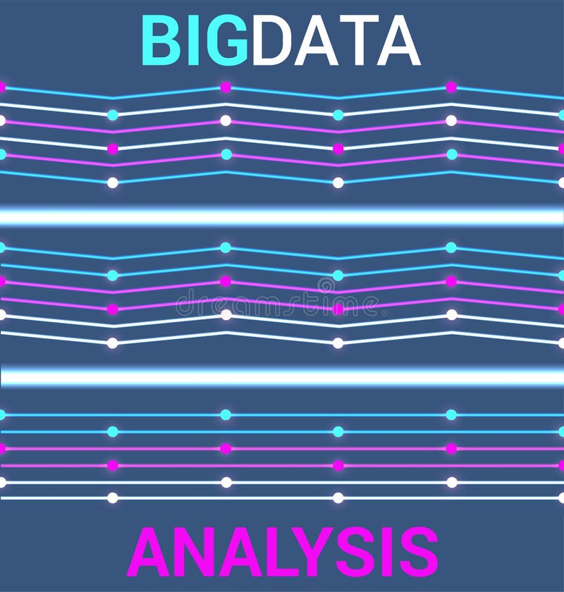 Futuristic Big Data Visualization in Neon Style. Stock Vector ...