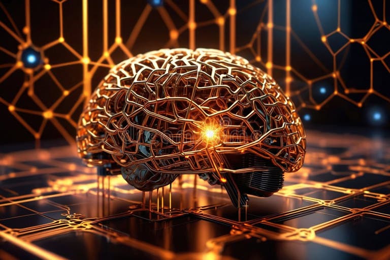 Machine Learning, Artificial Intelligence, AI, Deep Learning Blockchain Neural Network Concept ...